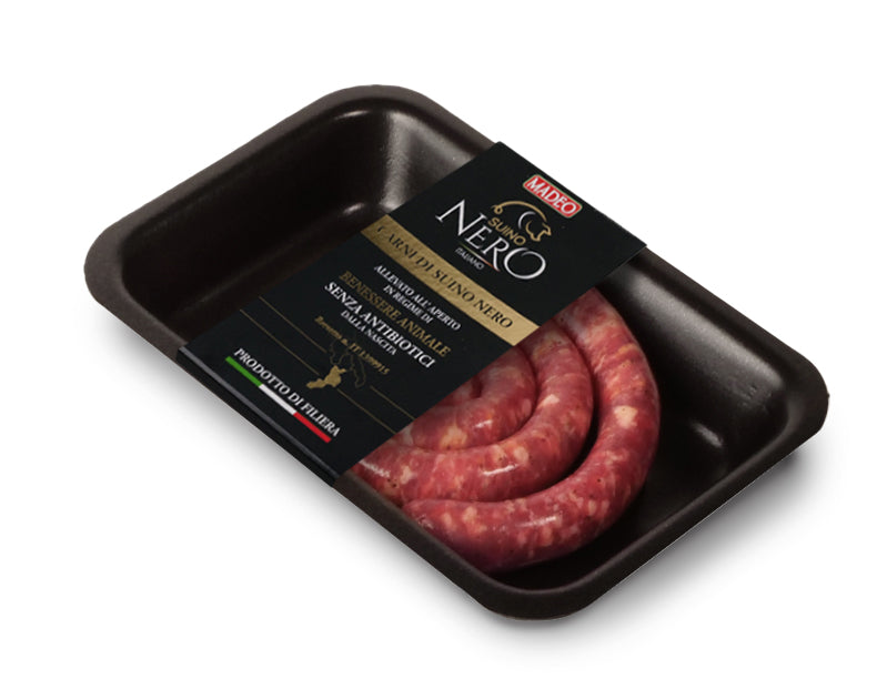 Salsiccia fresca bianca di Suino Nero di Calabria a spirale – Filiera Madeo